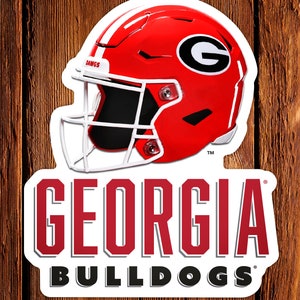 UGA Georgia Bulldogs Decal Sticker: Power G Football Helmet Vintage ...