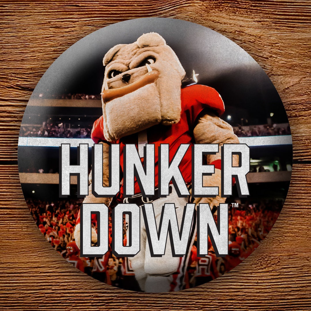 Hairy Dawg UGA Mascot "hunker Down" 3" Pin-back Button - Georgia ...