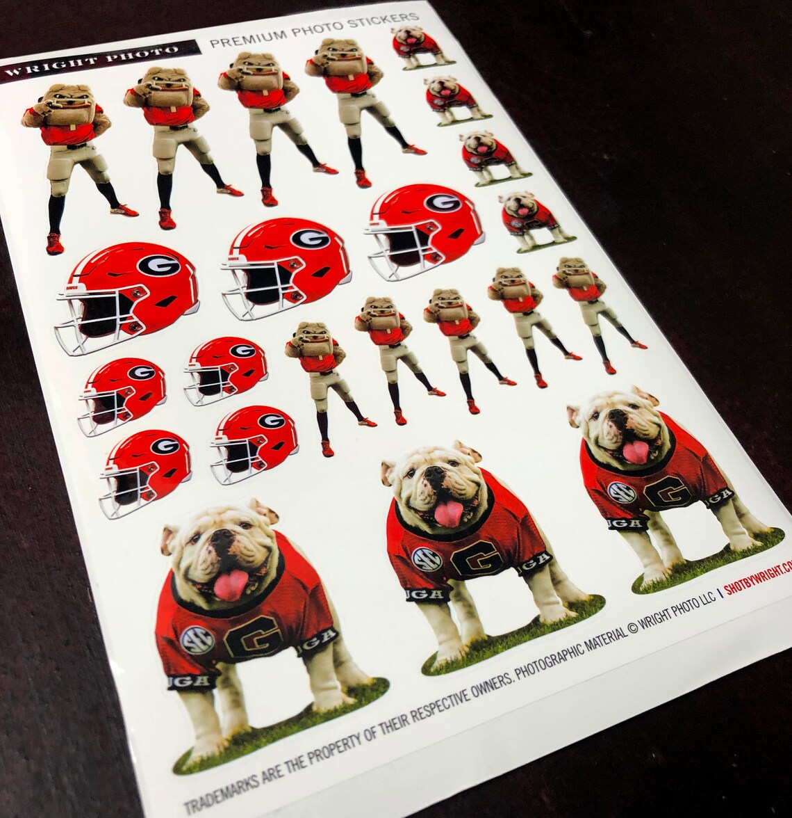 UGA Georgia Bulldogs Decal Sticker Sheet 23 Small Premium - Etsy