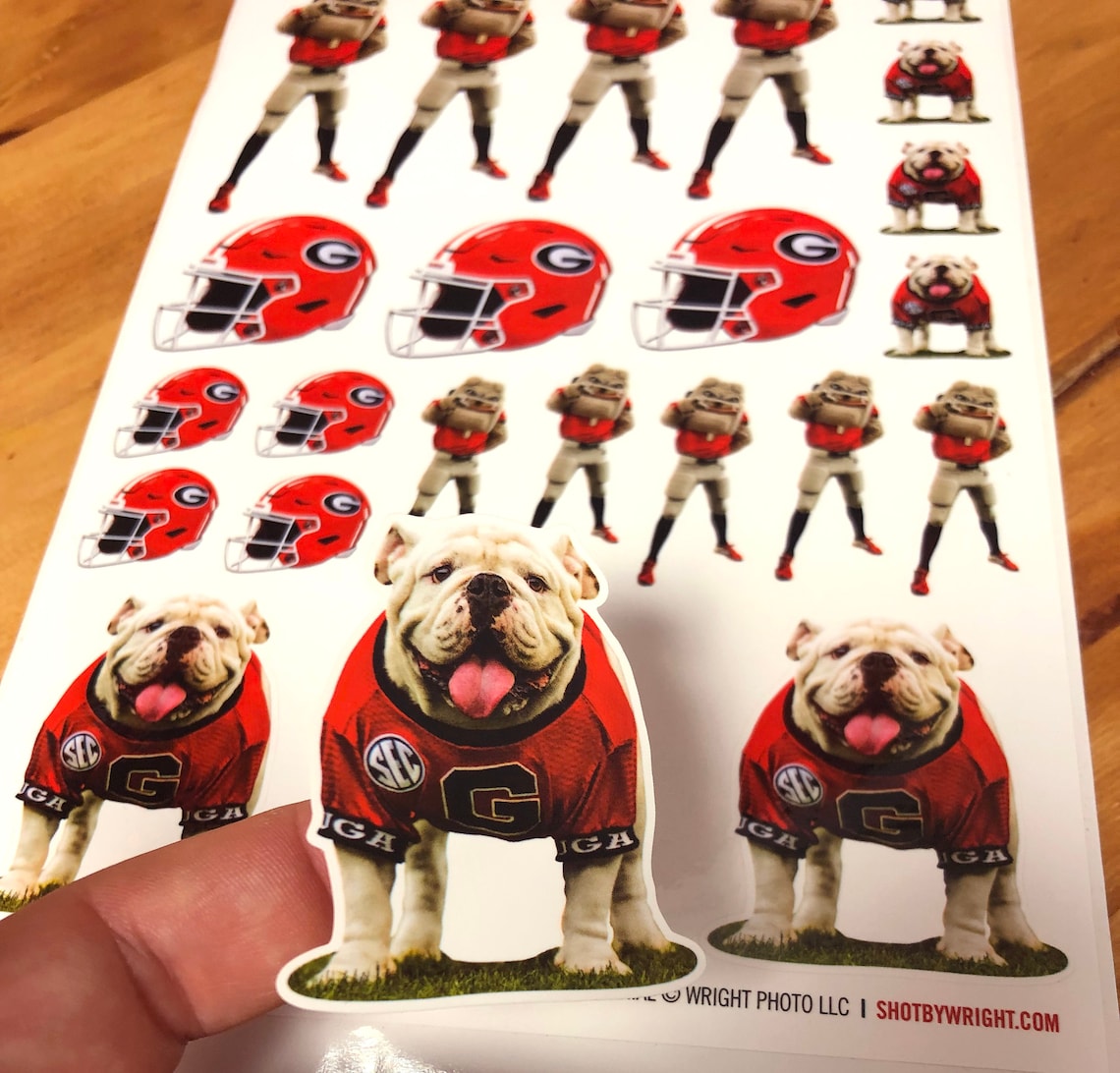 UGA Georgia Bulldogs Decal Sticker Sheet 23 Small Premium | Etsy