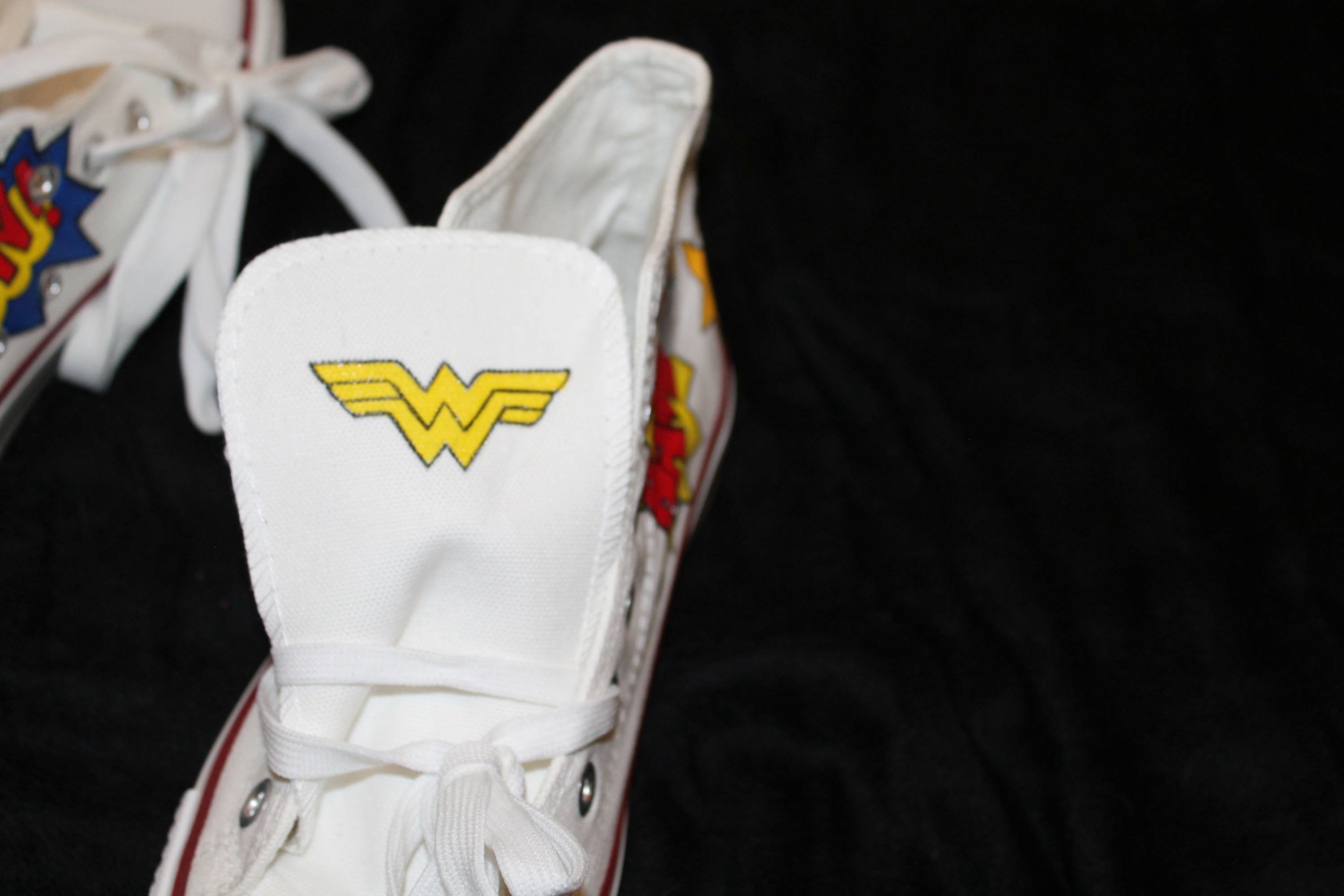 Wonder Woman Shoes Hand-painted Completely One-of-a-kind - Etsy