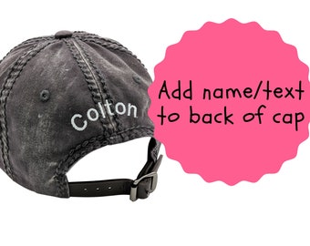 Name on Back of Hat - Etsy