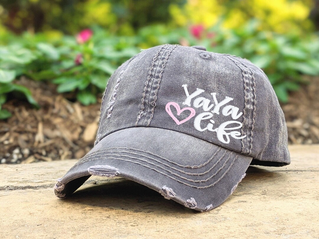 Yaya Life Hat: Embroidered Distressed Baseball Cap - Etsy