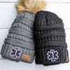 EMT Black Symbol Embroidered Warm Winter Cuffed Beanie, Emergency ...