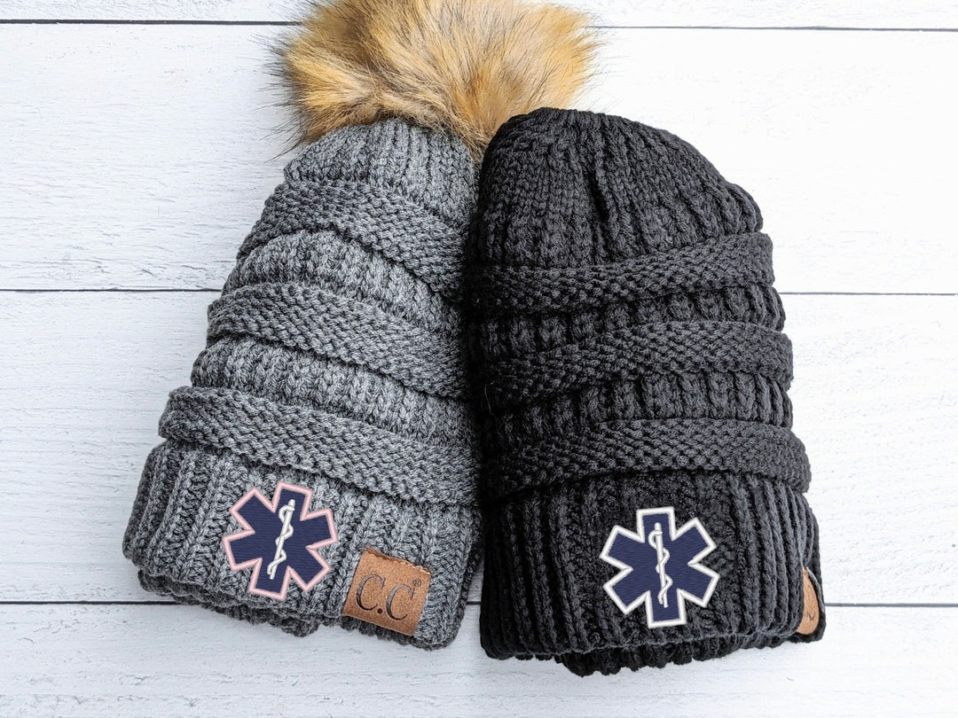 EMT EMS Star of Life Beanie, Winter Hat Cap, First Responder Ambulance ...