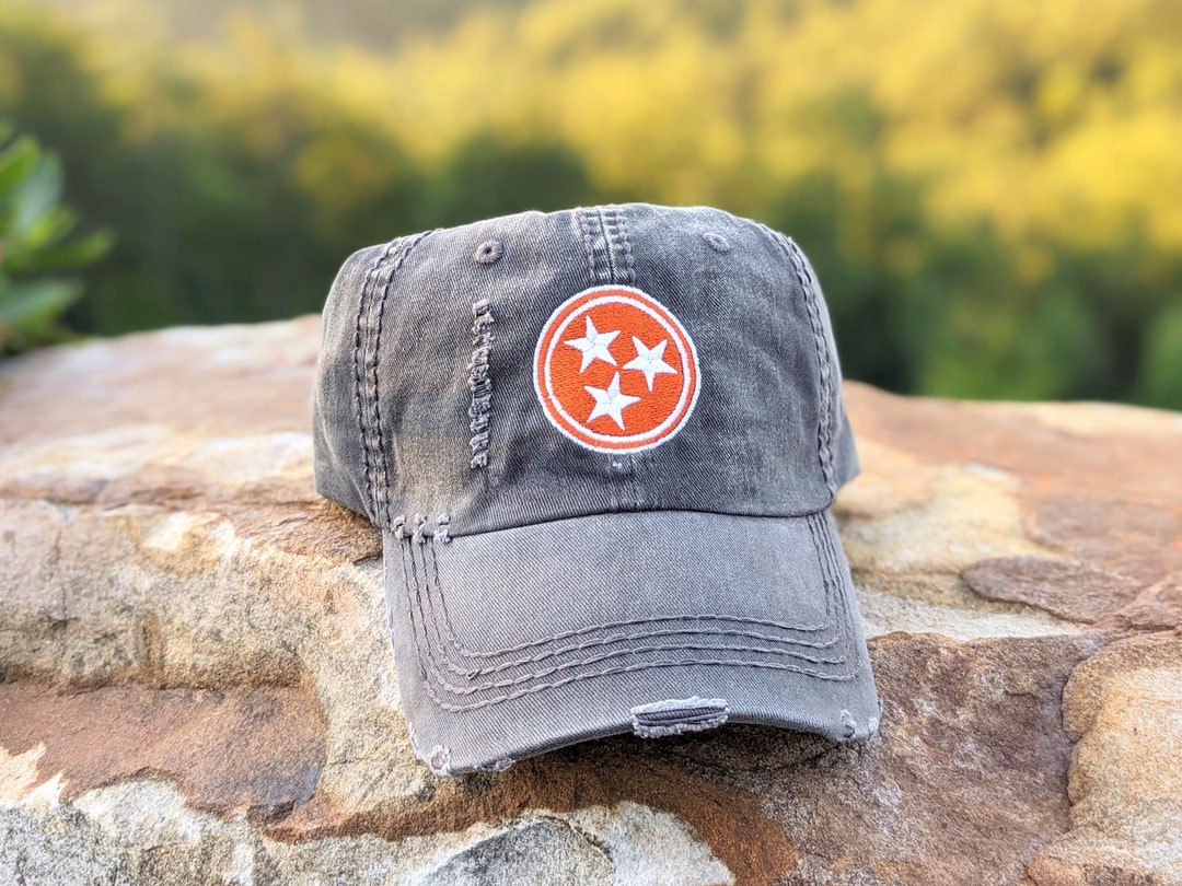 Tennessee Tristar Embroidered TN Flag Baseball Cap Hat, Round With ...