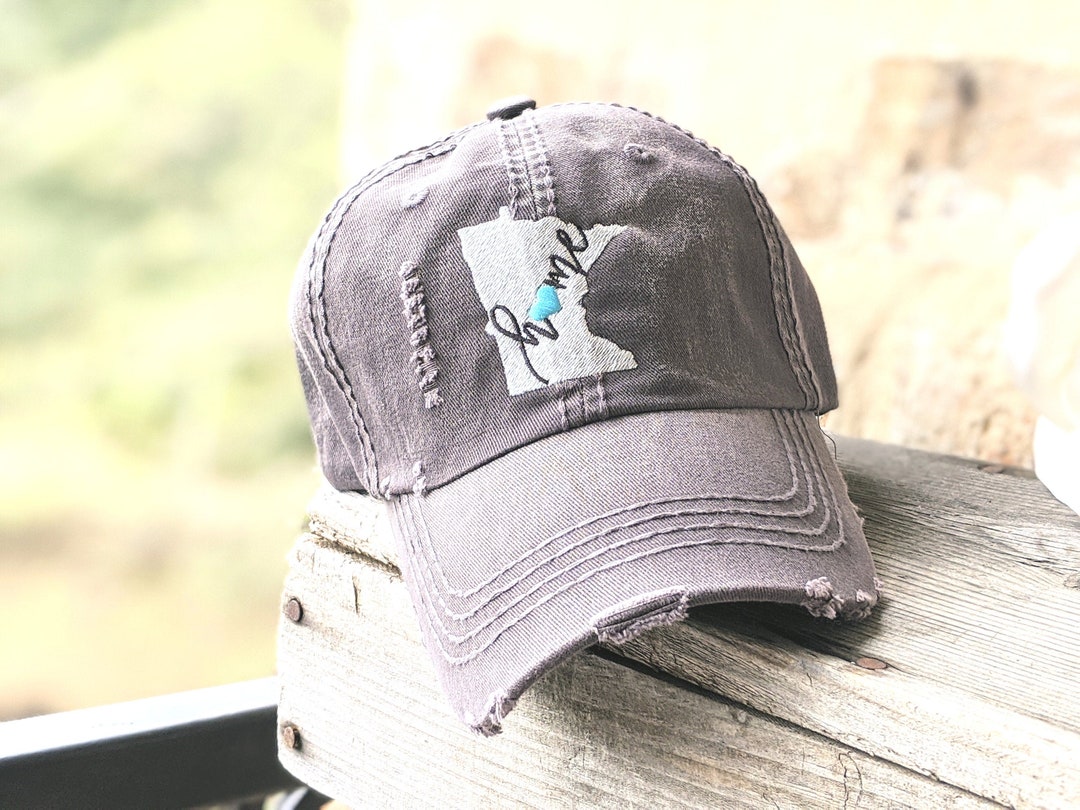 Women's Minnesota Home Baseball Cap: Distressed Cotton Hat - Etsy