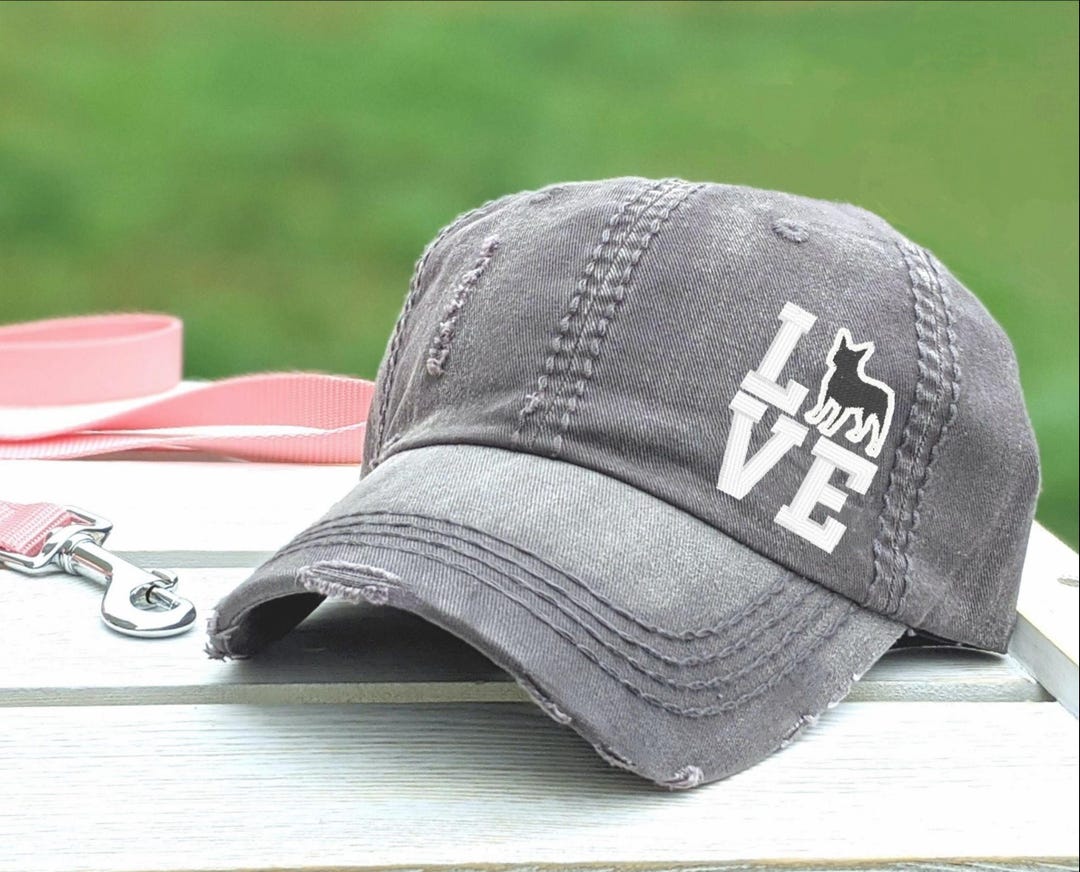 French Bulldog Baseball Cap: Embroidered 'love' Distressed Hat - Etsy