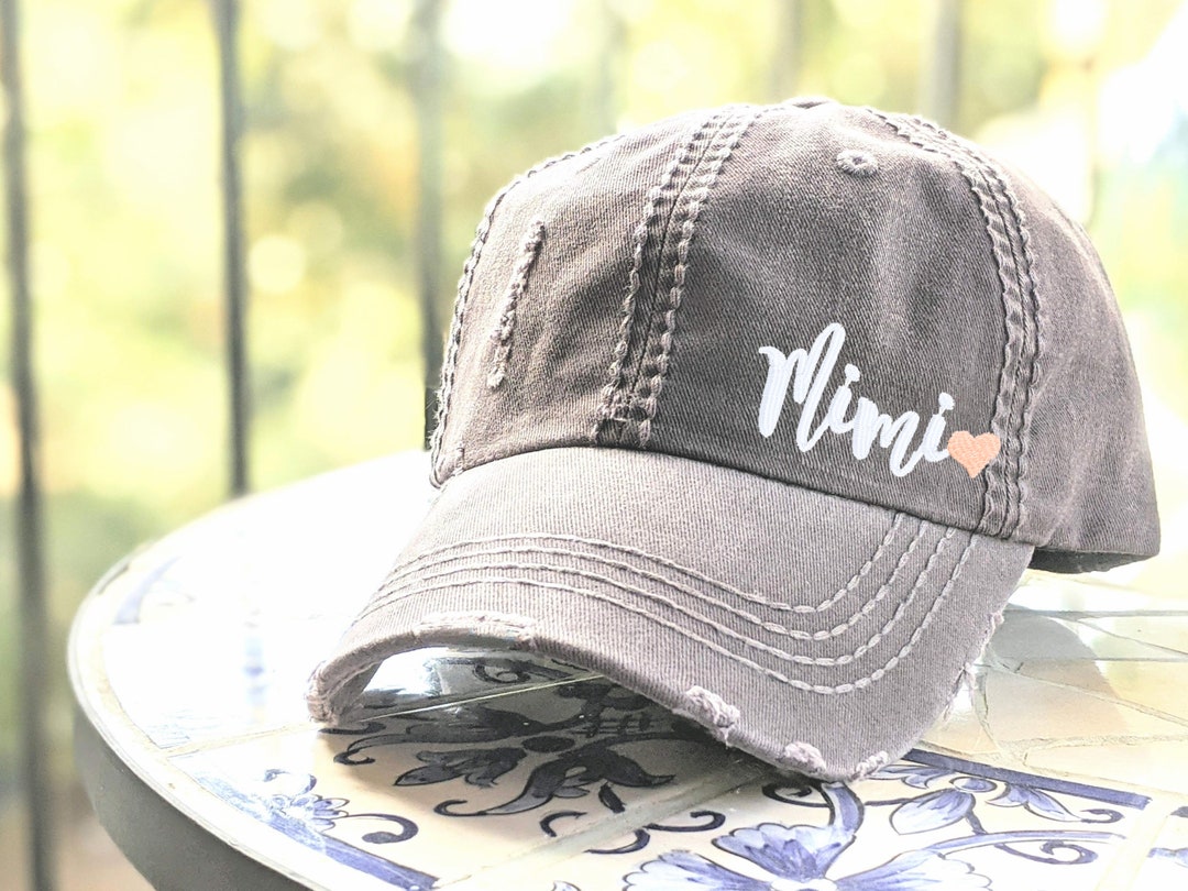 Mimi or Custom Text Name Nickname Hat, Embroidered Baseball Cap ...