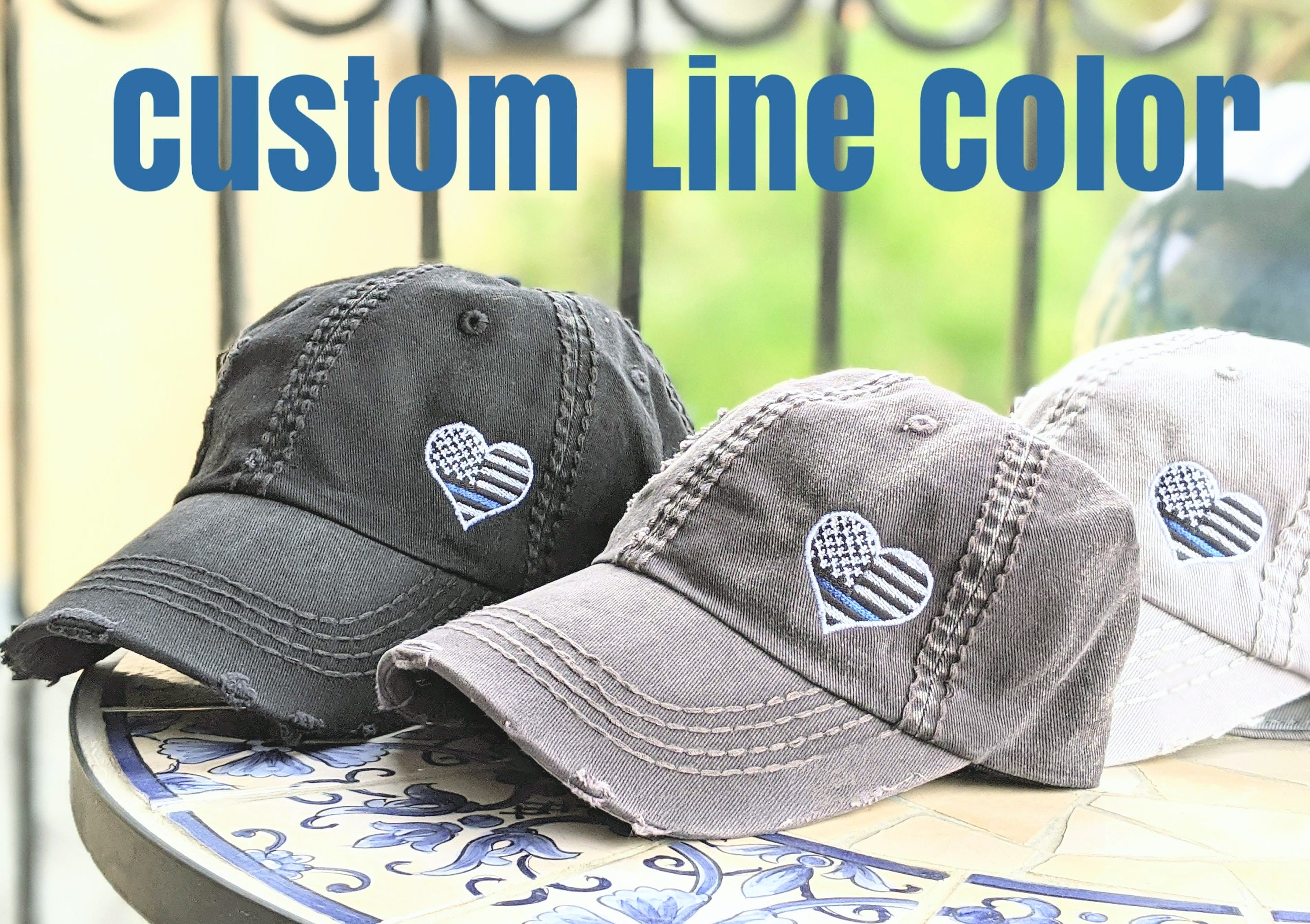 Women's Thin Blue Red More Line Hat Badge Number Hat - Etsy