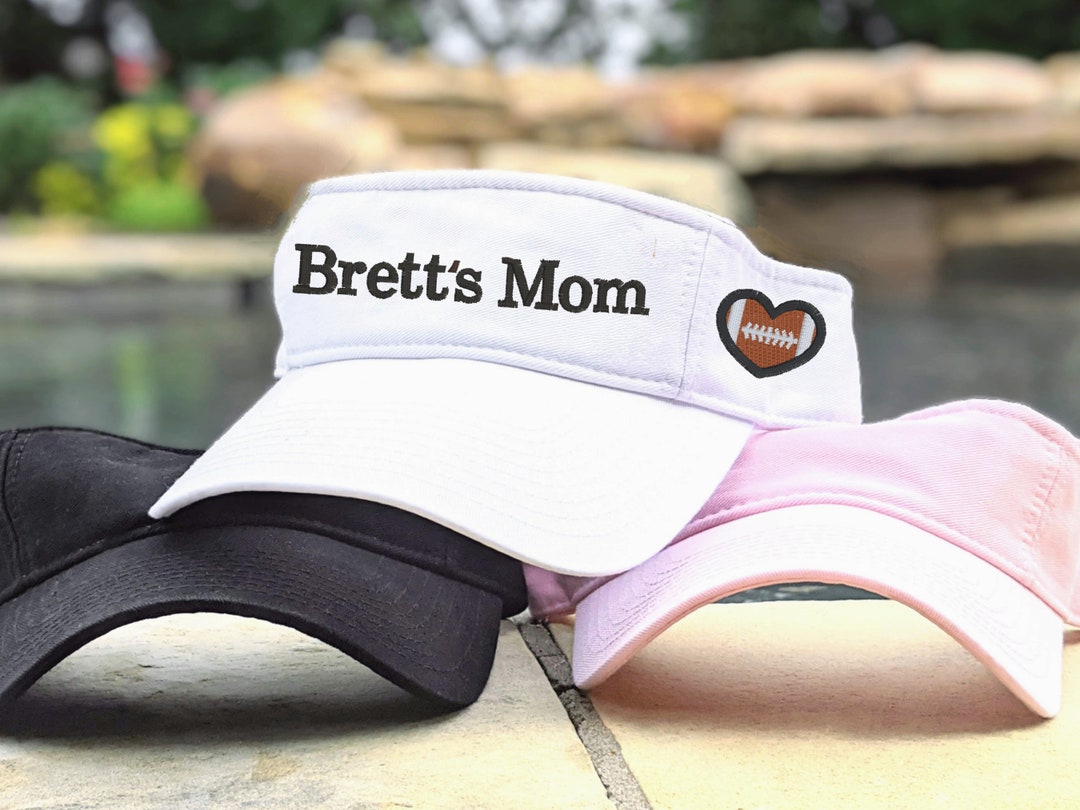 Embroidered Football Visor: Custom Text & Jersey Number, Mom Gift ...