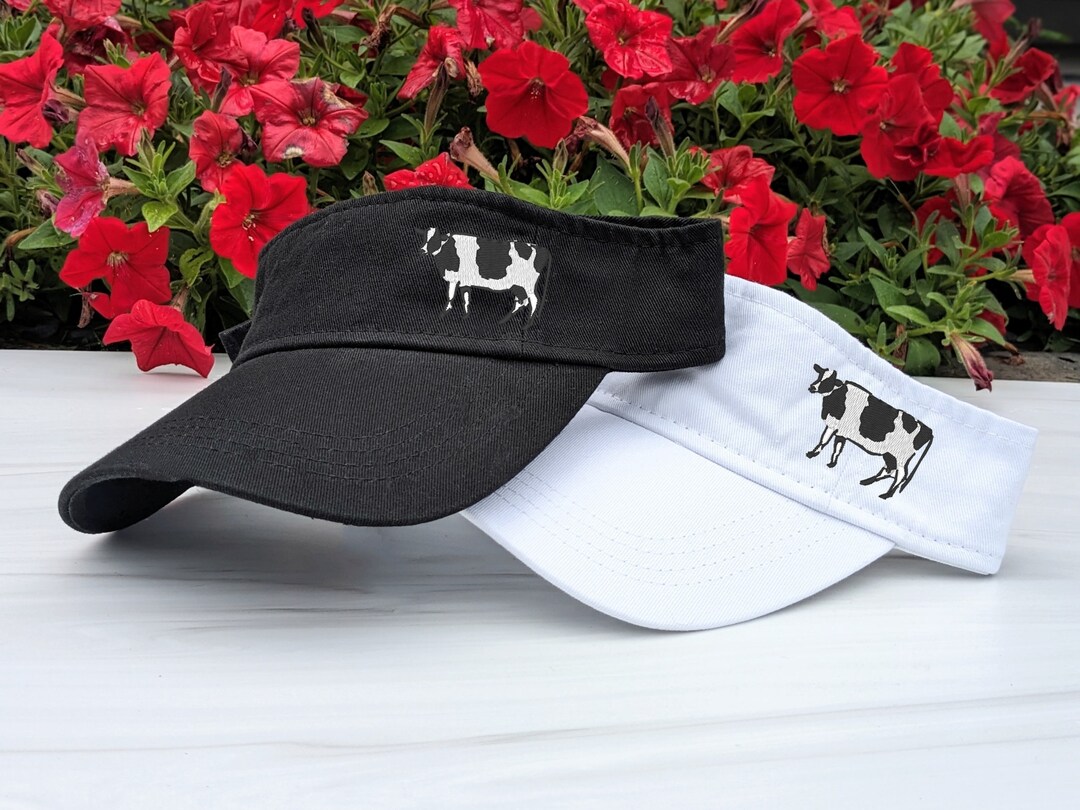 Embroidered Holstein Cow Visor, Cute Hat Cap With Small Cow in Corner ...