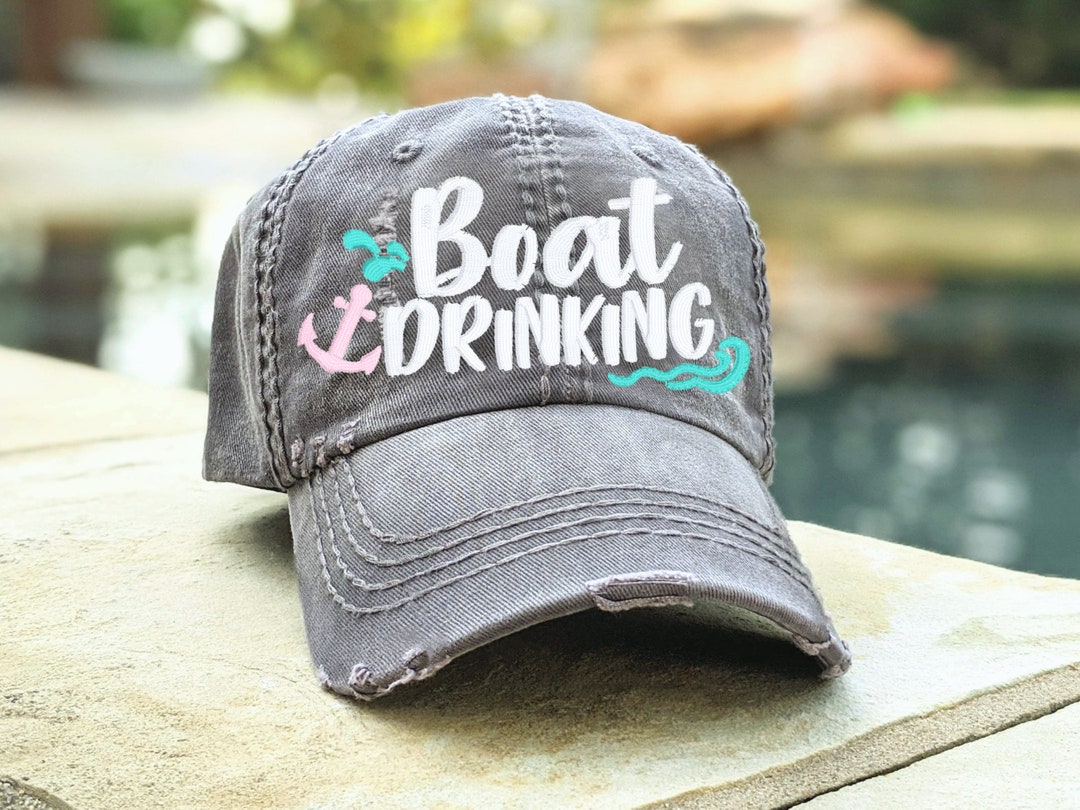 Boat Drinking Embroidered Baseball Cap: Lake Life Women's Anchor ...