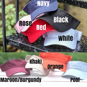 Custom Embroidered Visor: Personalized Text Font and Colors, White Pink ...