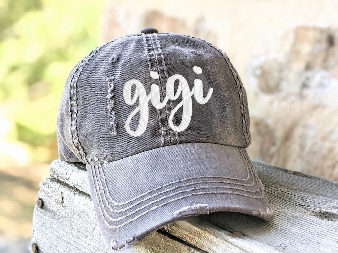 Women's Gigi Baseball Cap, Cute Gigi Hat, Embroidered Custom Cursive ...