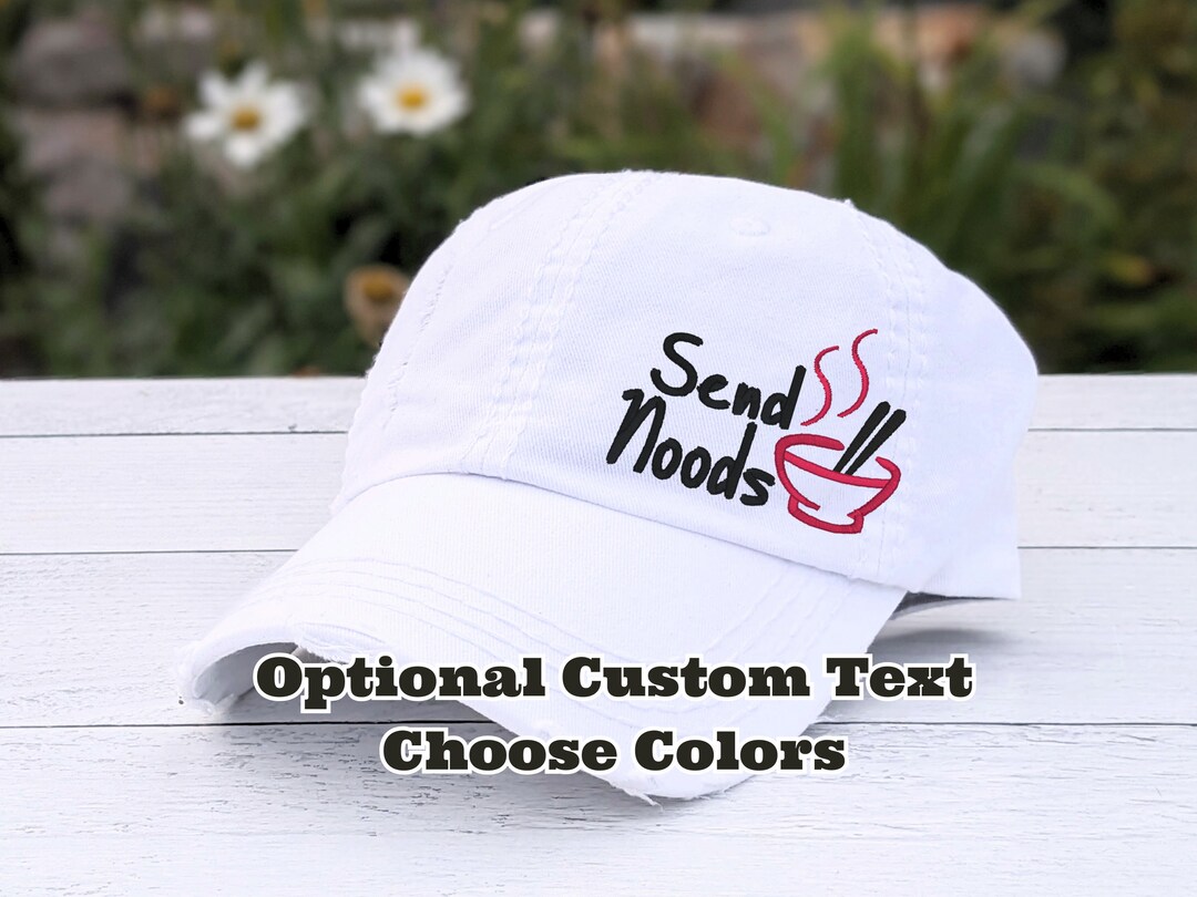 Ramen Udon Noodle Hat Baseball Cap, Women's Cute Funny Pun Custom Text ...