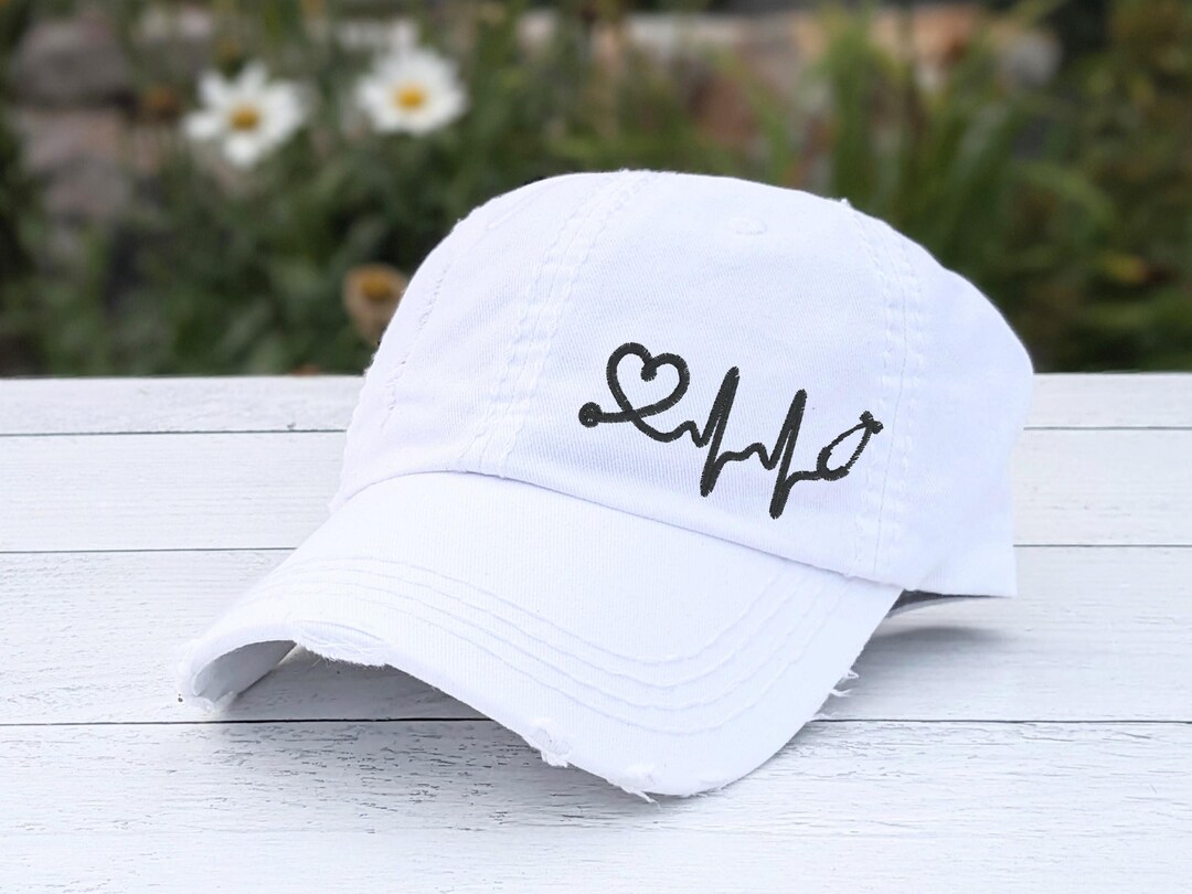 Embroidered Stethoscope Baseball Cap Hat - Women's Medical , EKG Nurse ...