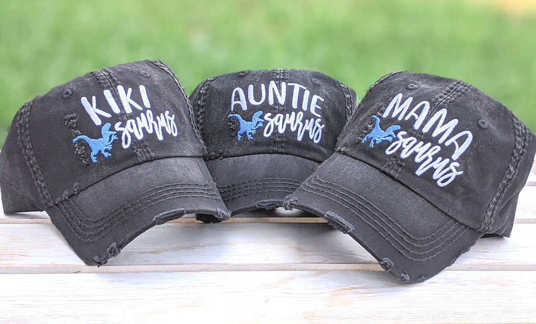 Embroidered Dinosaur Hat: Custom Saurus Text, Baseball Cap Mimi Gigi ...