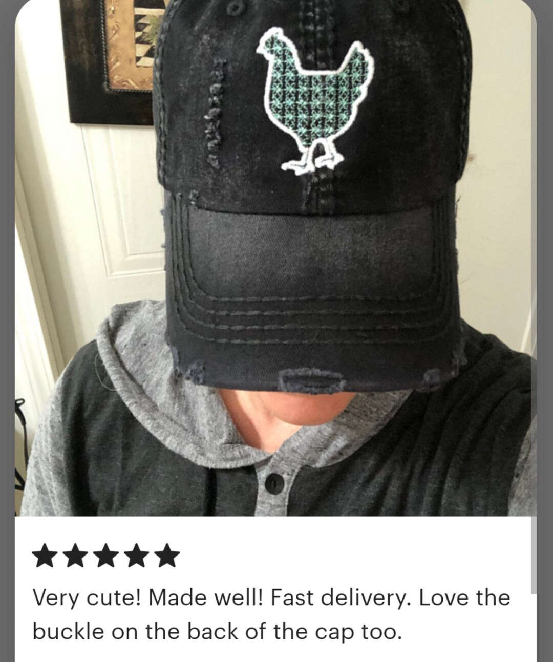 Embroidered Chicken Baseball Cap: Floral Silhouette, Women's Hat, Gift ...