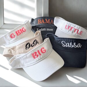 Custom Embroidered Visor: Personalized Text Font and Colors, White Pink ...