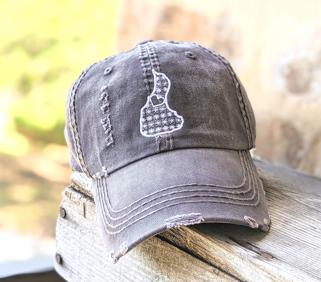Embroidered Block Island Baseball Cap: Women's Distressed Cotton Hat - Etsy