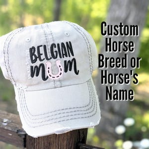 Embroidered Horse Breed Mom Hat: Custom Horseshoe Baseball Cap Friesian ...