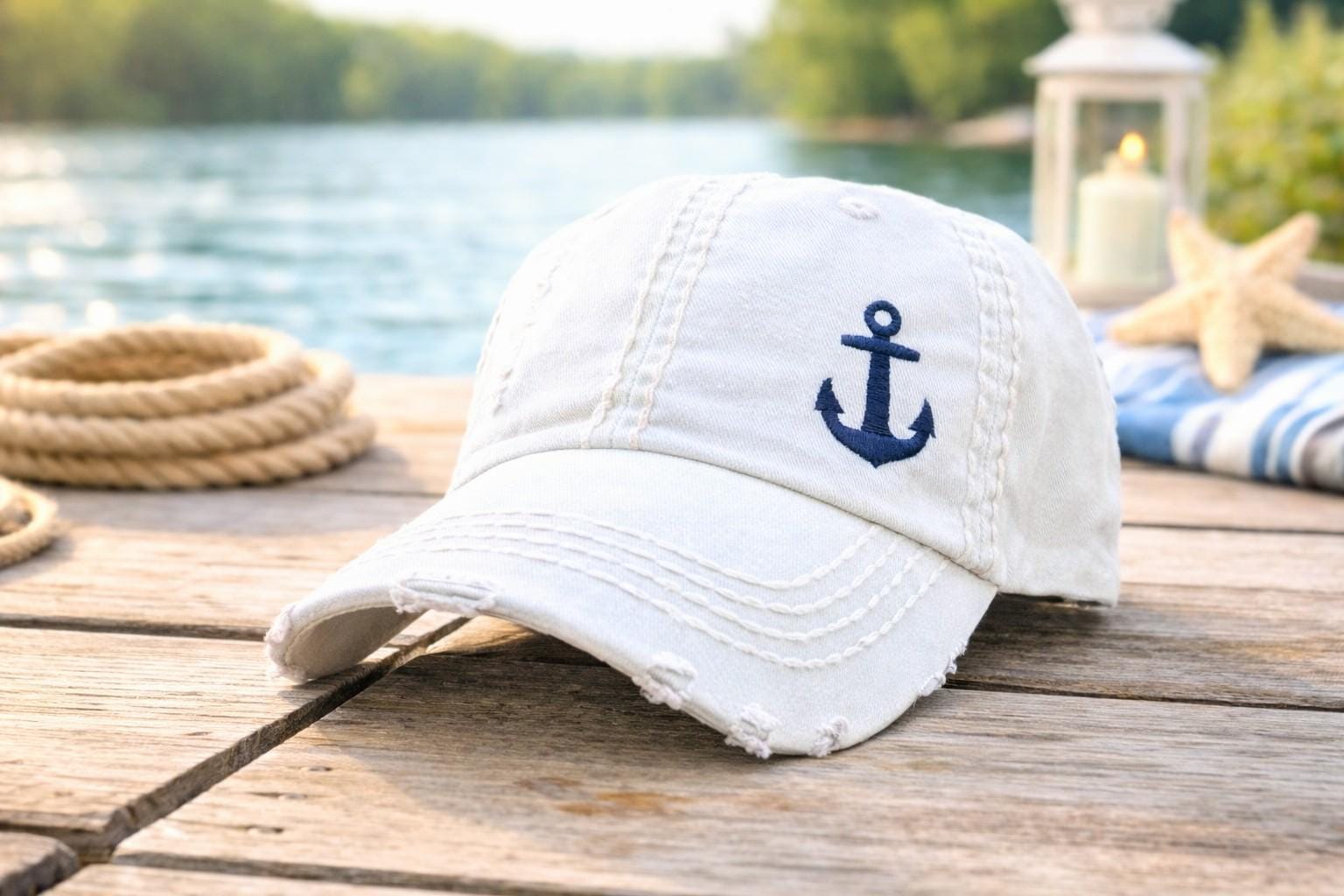 Women's Custom Color Anchor Hat Baseball Cap, Nautical Lake Boating ...