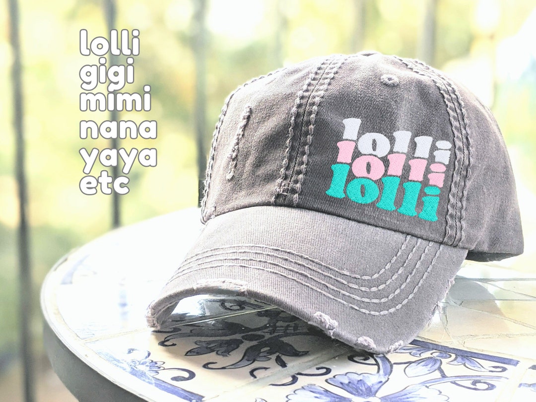 Lolli or Custom Text Name Nickname Hat Baseball Cap, Lolly Lala Lola ...