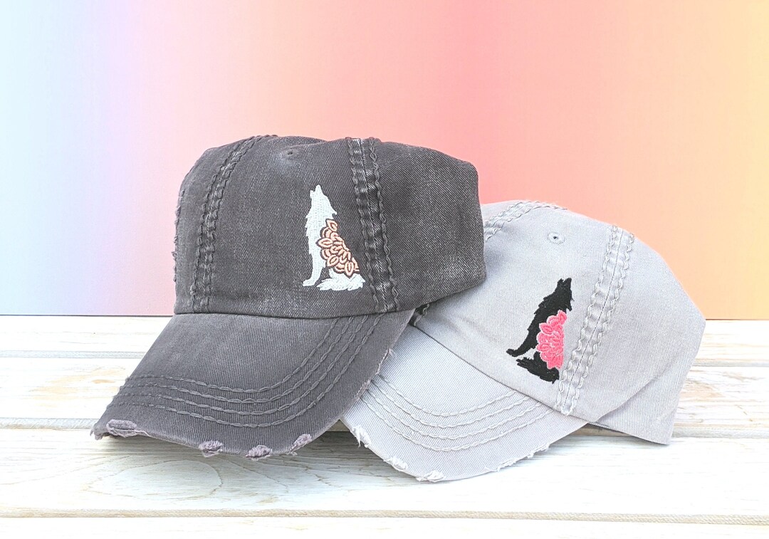 Women's Wolf Hat Howling Wolf Baseball Cap Hat With - Etsy