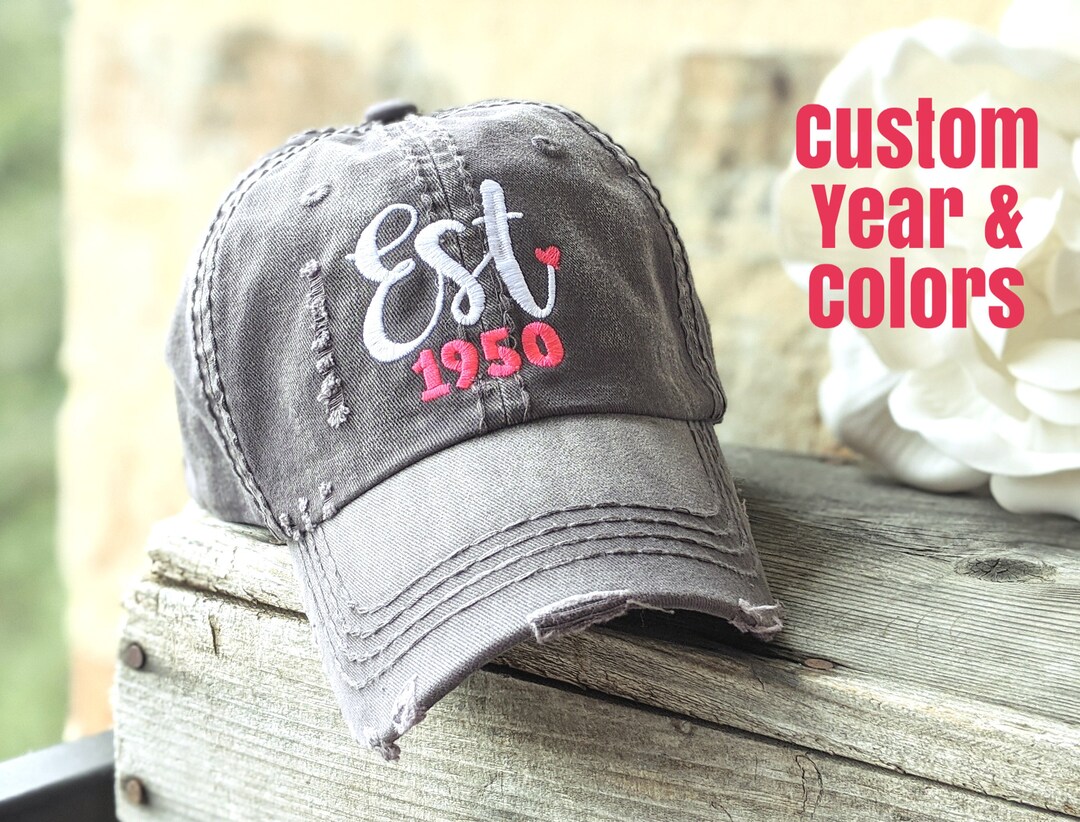 Women's Birthday Baseball Cap, Est. Year Hat, 30th 40th 50th Birthday ...
