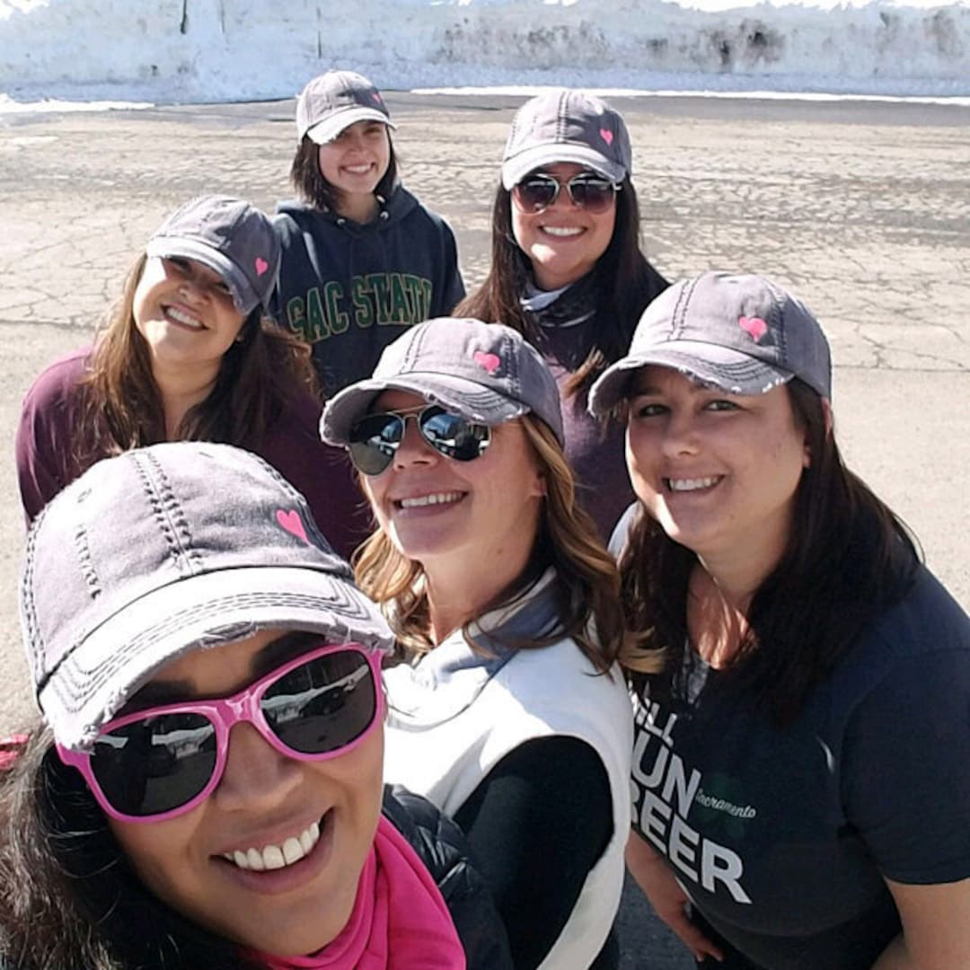 Embroidered Heart Baseball Cap: Women's Distressed Cotton Hat, Small ...