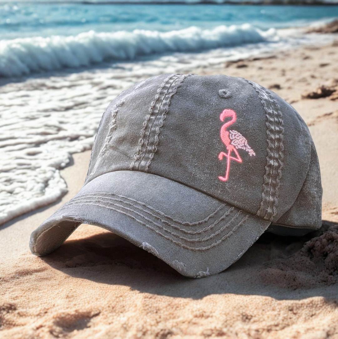 Women's Flamingo Baseball Cap: Embroidered Floral Accent Hat ...
