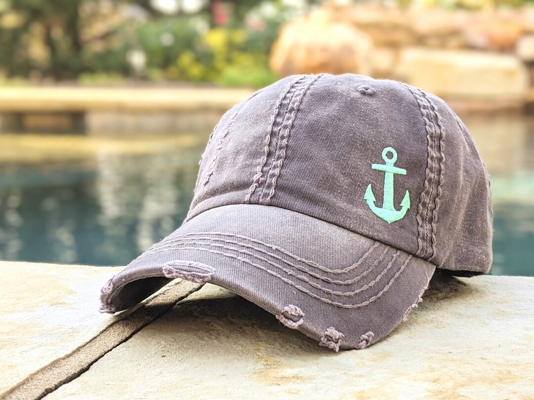 Women's Custom Color Anchor Hat Baseball Cap, Nautical Lake Boating ...