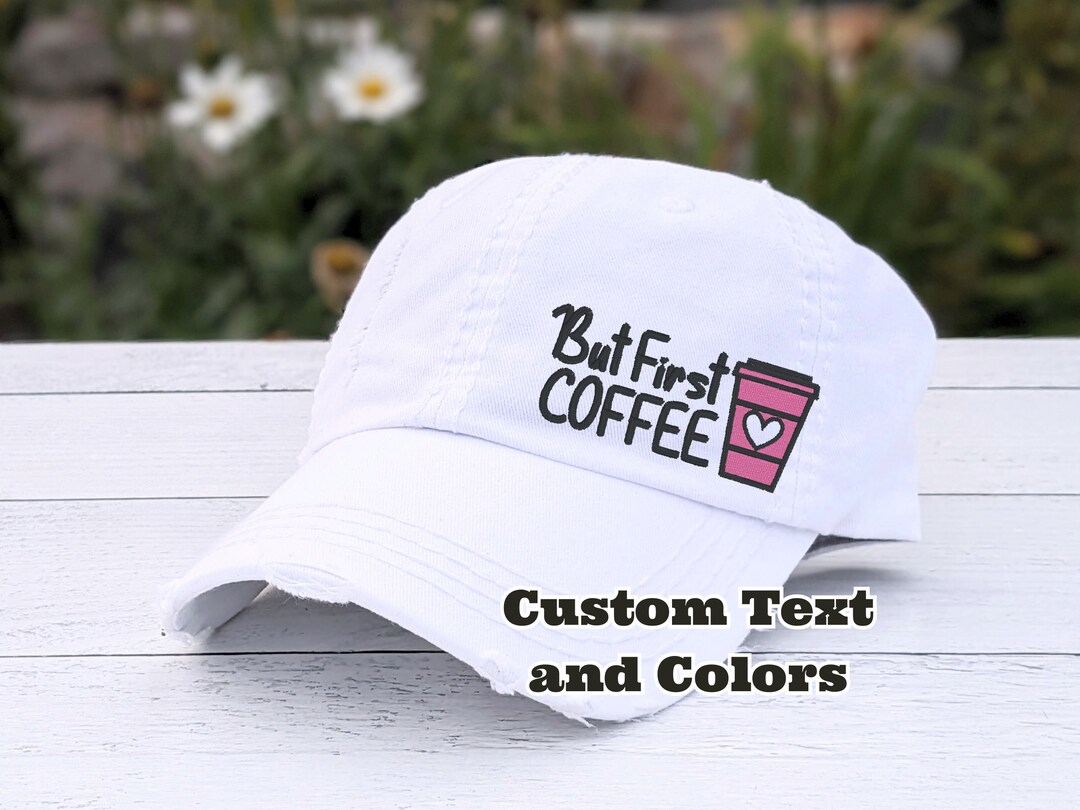 Coffee Latte Tea Themed Hat Baseball Cap, Matcha Frap Custom Text but ...