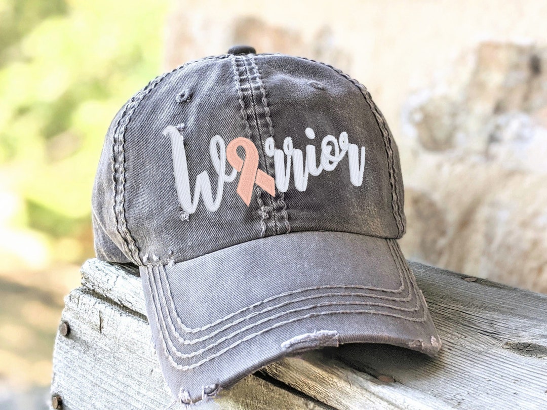 Uterine Endometrial Peach Cancer Ribbon Warrior Hat Baseball Cap ...