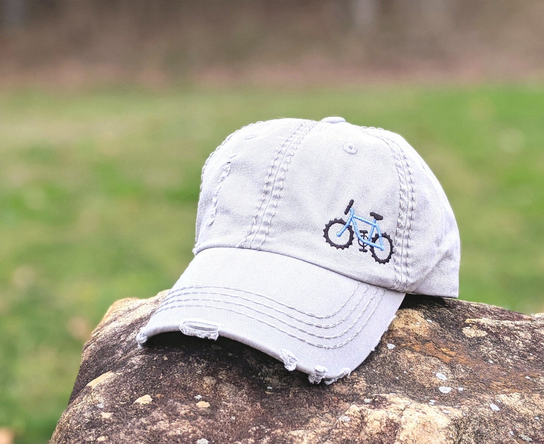 Embroidered Mountain Bike Hat: Women's Distressed Baseball Cap - Etsy