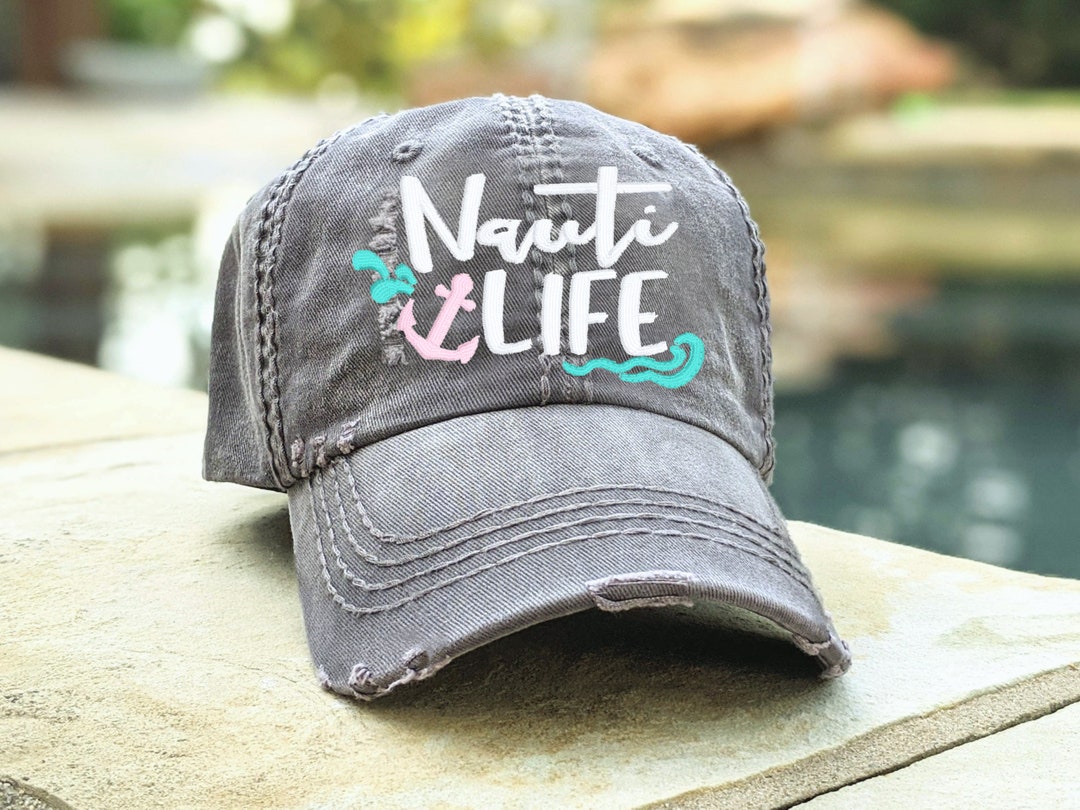 Nauti Life Embroidered Baseball Cap: Women's Nautical Anchor Hat Boat ...