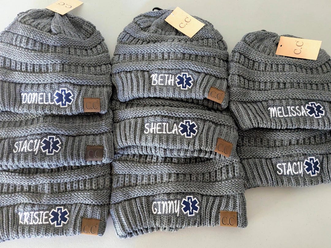 Embroidered Star of Life Beanie: EMT EMS First Responder Gift, Winter ...