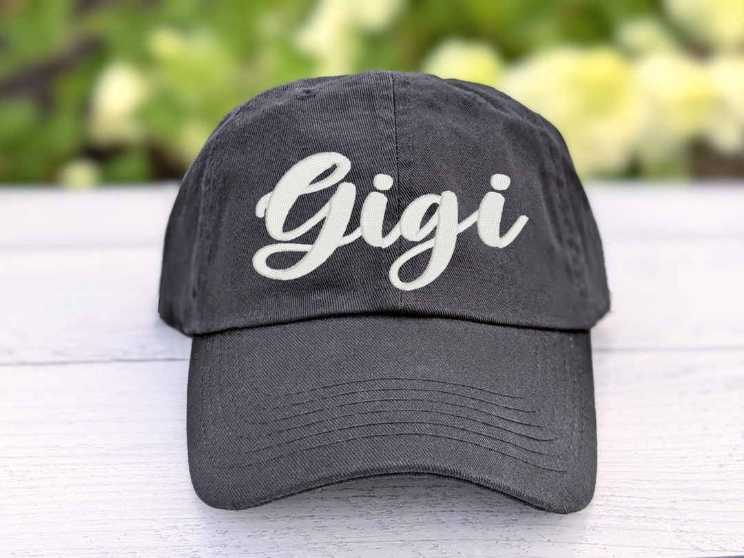 Embroidered Gigi or Custom Text Baseball Cap: Name Monogram Hat, Thick ...
