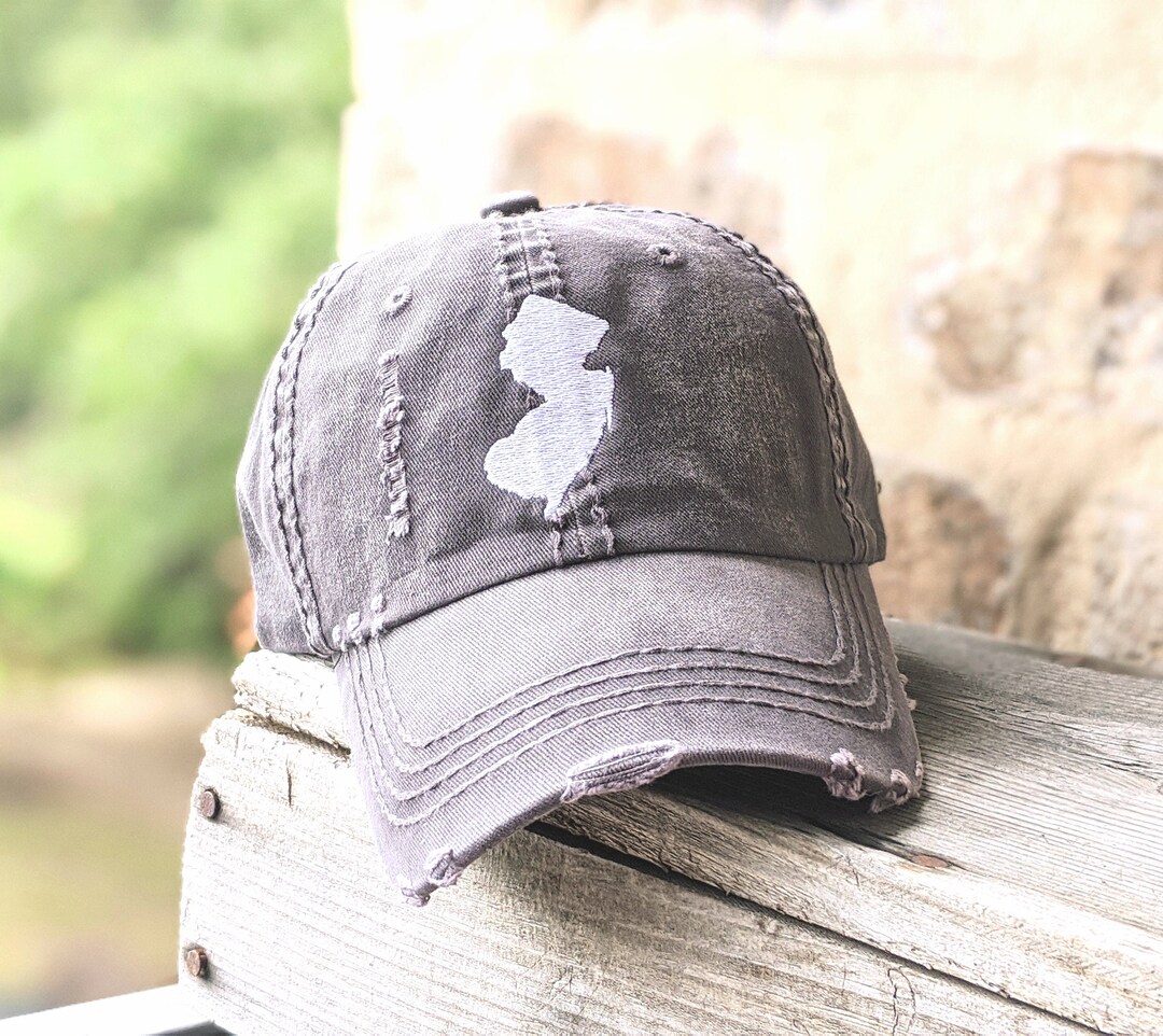 Women's Distressed New Jersey Baseball Cap: Embroidered State Hat - Etsy