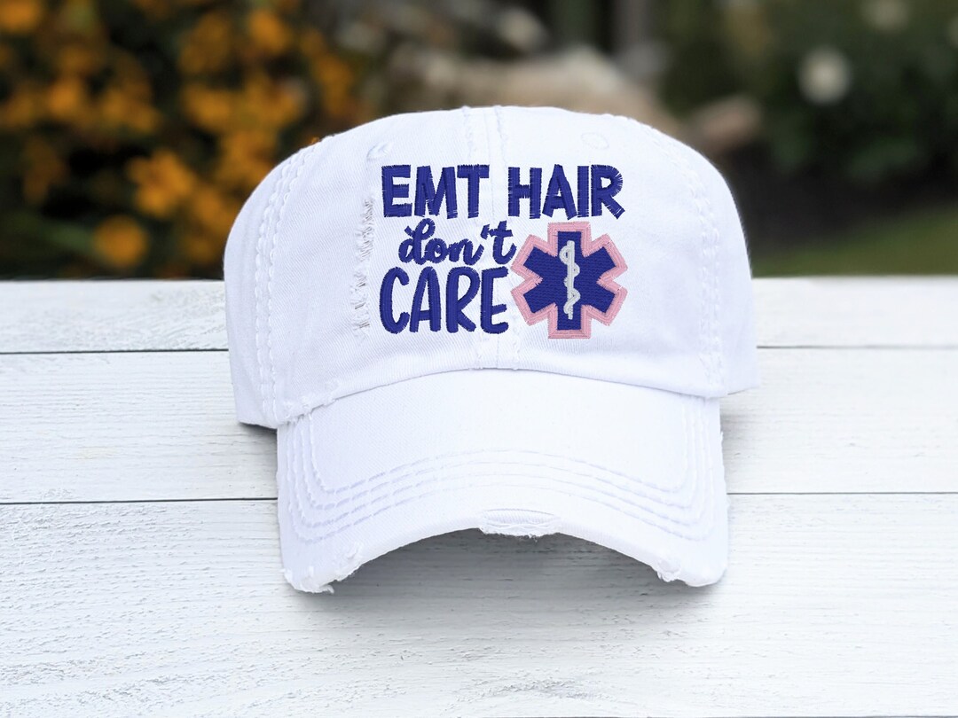 EMT Hair Don't Care Hat: EMS Embroidered Women's Baseball Cap ...