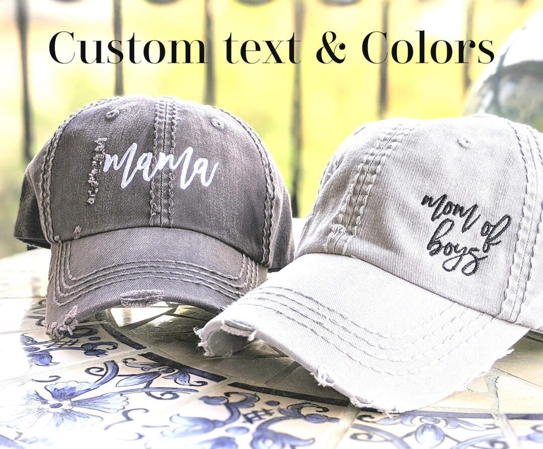 Custom Text Hat Women's Mama Mom Mommy Mimi Gigi Nana Meemaw Baseball ...