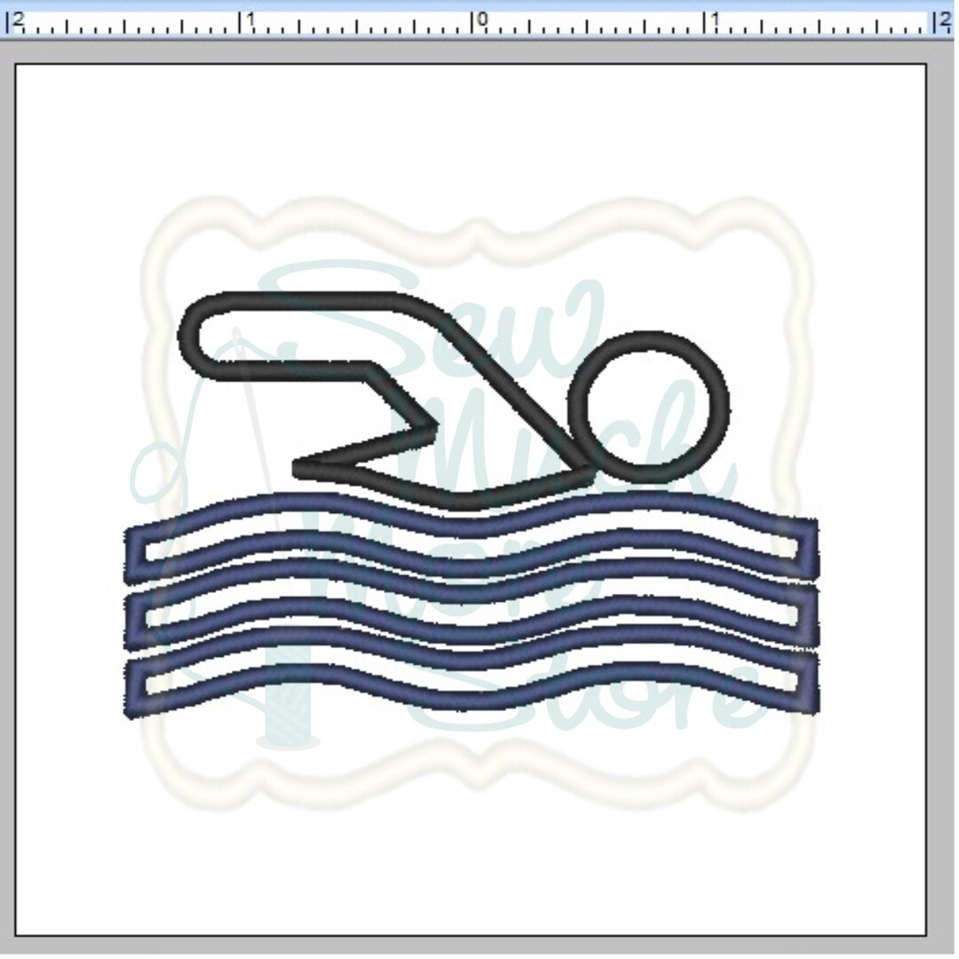 Swimming Embroidery File - 3 INCH - Machine Embroidery File - Sports ...