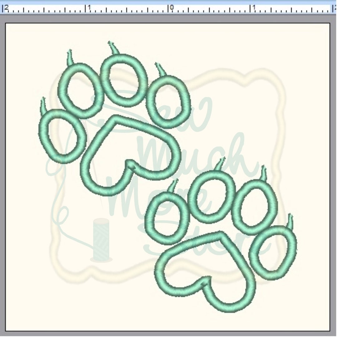 Kitty Love Paw Prints Applique Embroidery File - 3.5 INCH - Machine ...