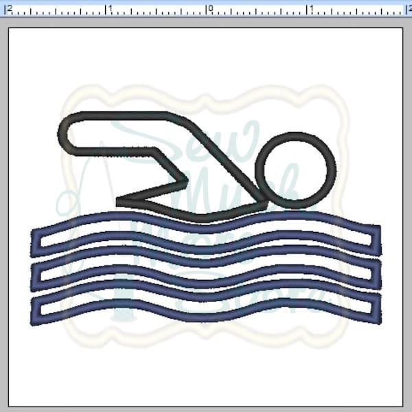 Swim Embroidery - Etsy