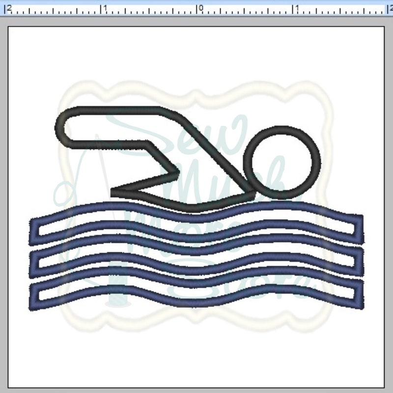 Swim Embroidery - Etsy