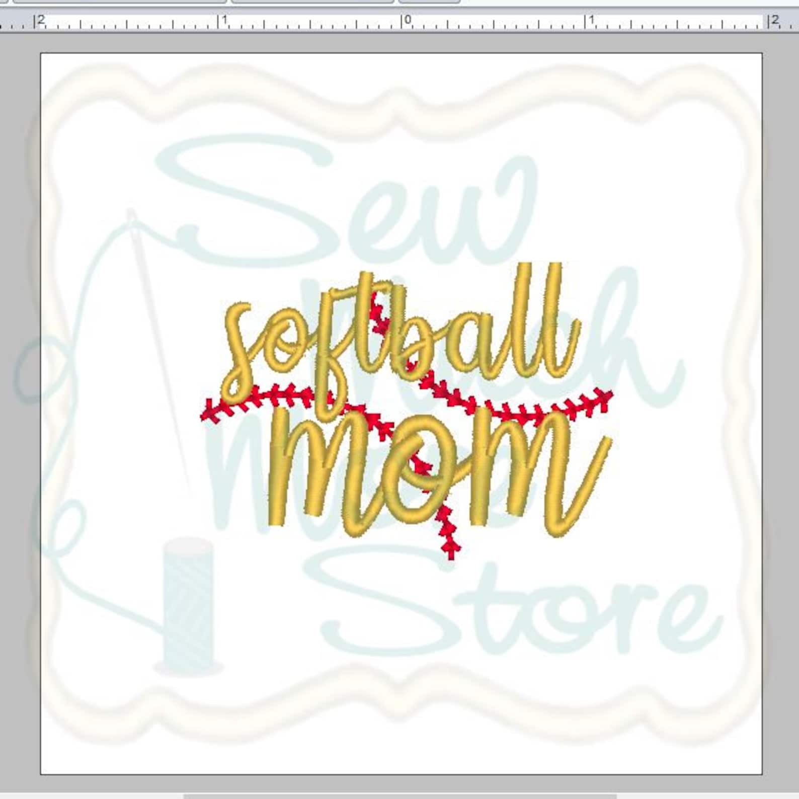3 Pack Softball Mom Embroidery File 2.25 3 & 4 INCH - Etsy