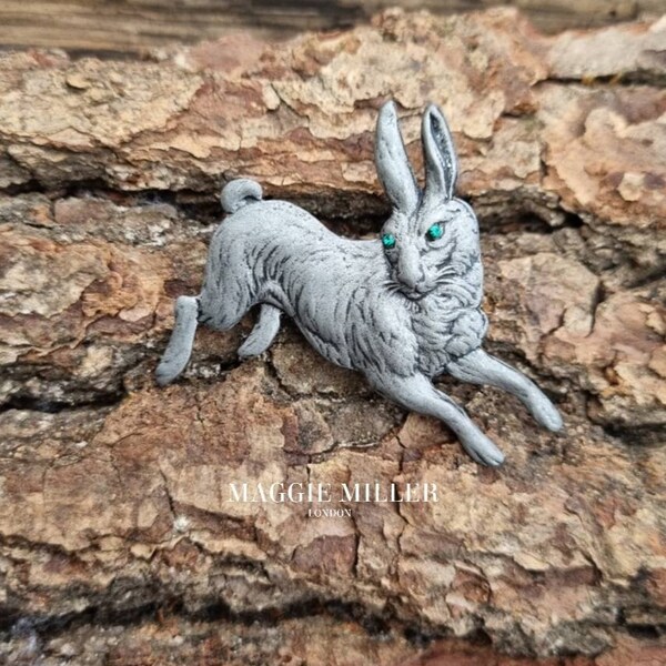 Rabbit Brooch - Etsy UK