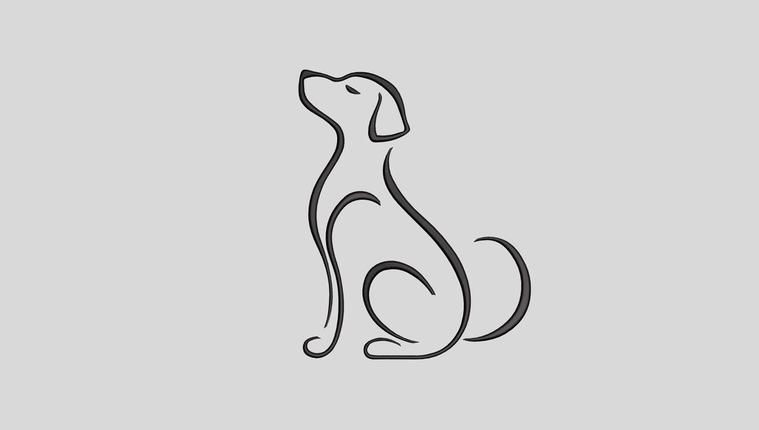 Minimalist Dog Line Art Embroidery Design (machine Embroidery File) - Etsy