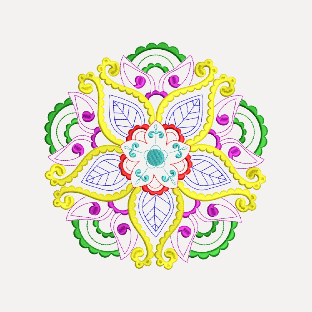 Mandala. Machine Embroidery. Computer Embroidery. Flowers. Pattern ...